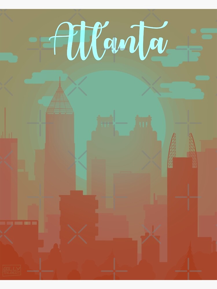 "Stylized Drawing of Atlanta, Georgia" Poster for Sale by btalrocks ...