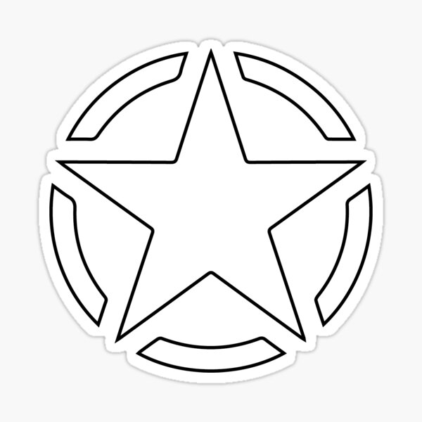"Military star stencil design" Sticker for Sale by MintGubbins | Redbubble
