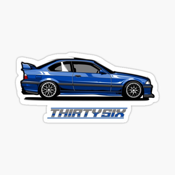 "E36 Side Profile" Sticker by AutomotiveArmy | Redbubble