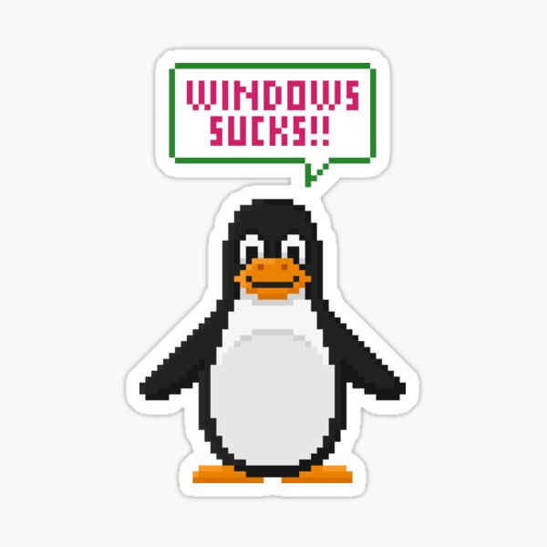 "Tux - Windows Sucks!! - Linux" Sticker for Sale by deadlypixel | Redbubble