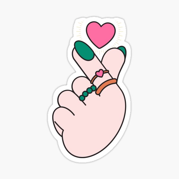 "Finger Heart" Sticker for Sale by Rayhan-kw | Redbubble