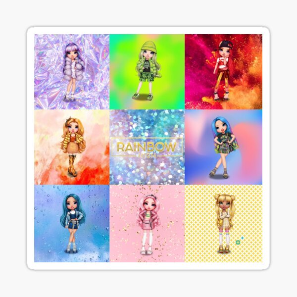 "Rainbow High Girls" Sticker for Sale by BreannaRobin | Redbubble