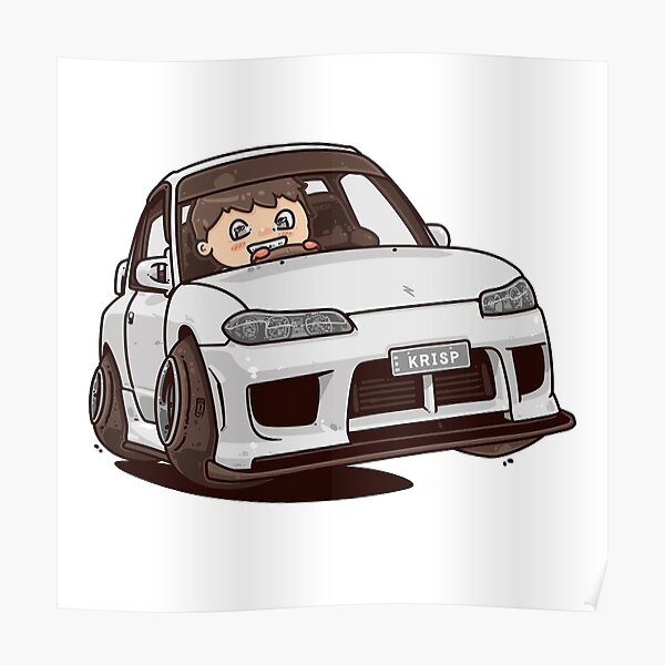 "2002 Nissan Silvia S15 in cartoonized version" Poster for Sale by bmPROductions | Redbubble