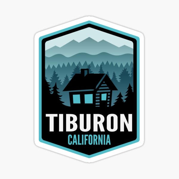 "Tiburon California Mountain Town Cabin" Sticker for Sale by ...