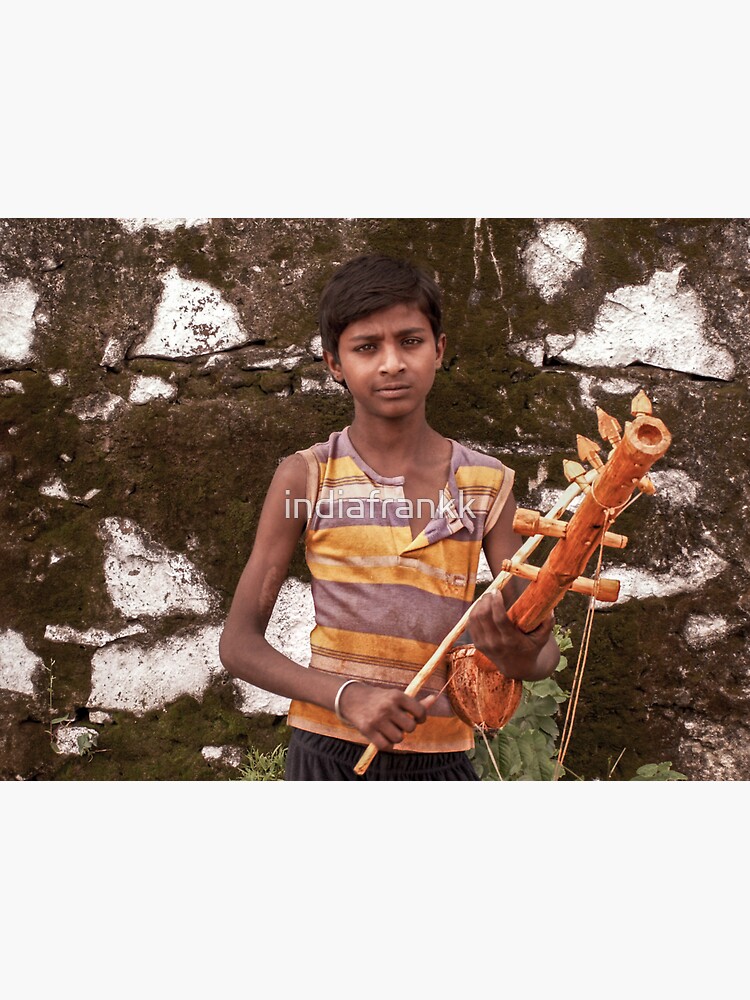 "Young Indian musician with sitar" Sticker for Sale by indiafrankk ...