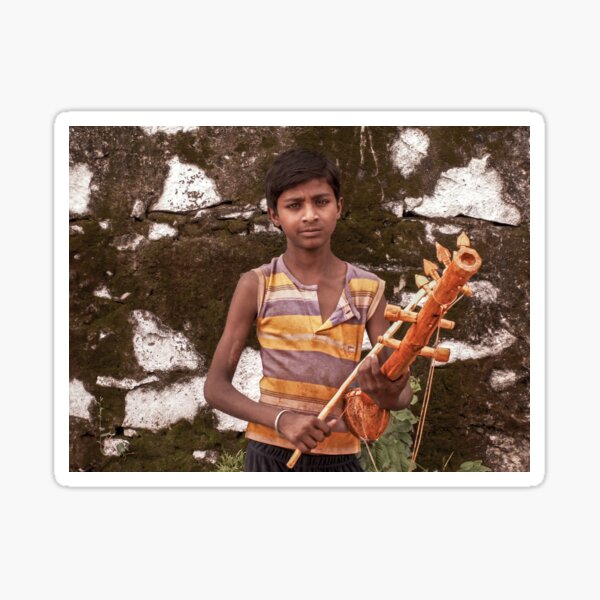 "Young Indian musician with sitar" Sticker for Sale by indiafrankk ...