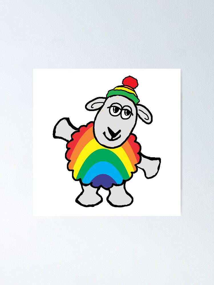 "Rainbow,Sheep,Tattoo,Pop Art Music by LowEndGraphics" Poster by ...