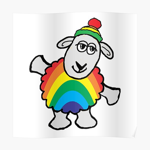 "Rainbow,Sheep,Tattoo,Pop Art Music by LowEndGraphics" Poster by ...