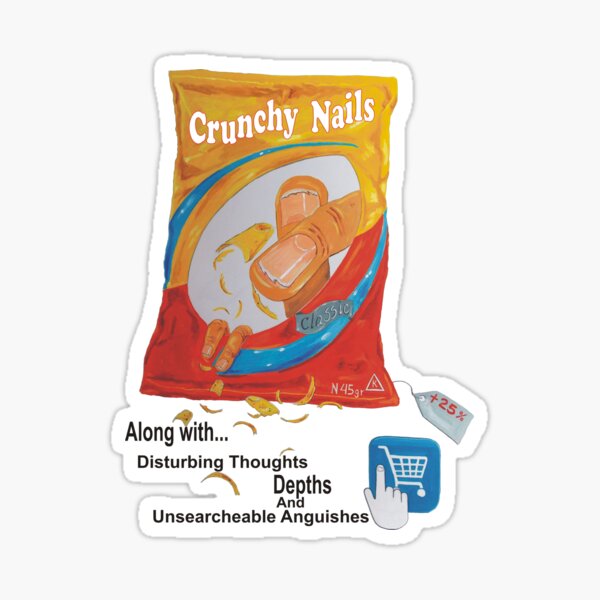 "CRUNCHY NAILS" Sticker by lazarohurtado | Redbubble