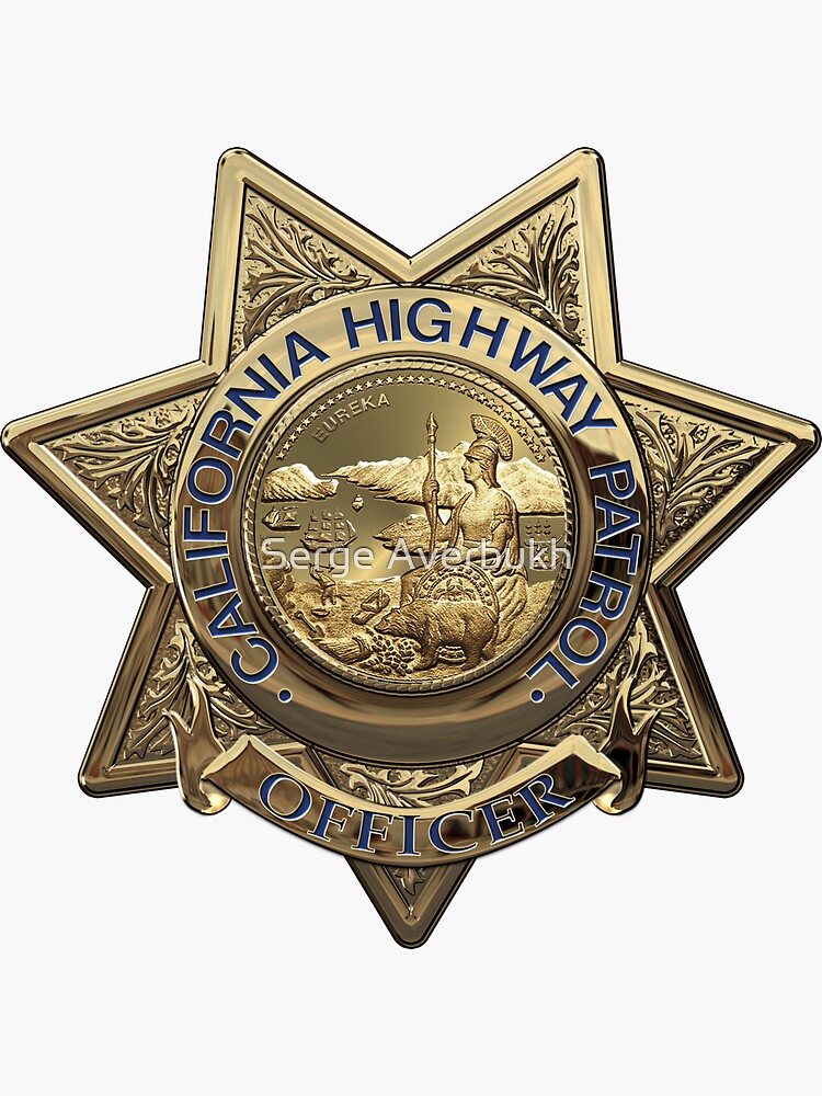 "California Highway Patrol - CHP Police Officer Badge over White Leather" Sticker for Sale by ...