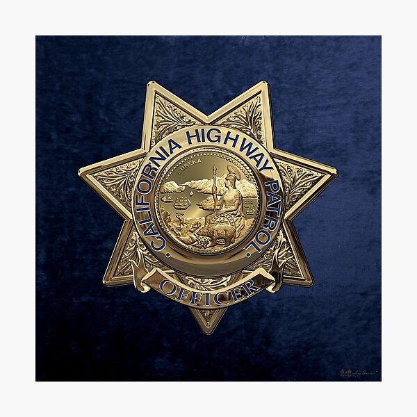 "California Highway Patrol - CHP Police Officer Badge over Blue Velvet ...