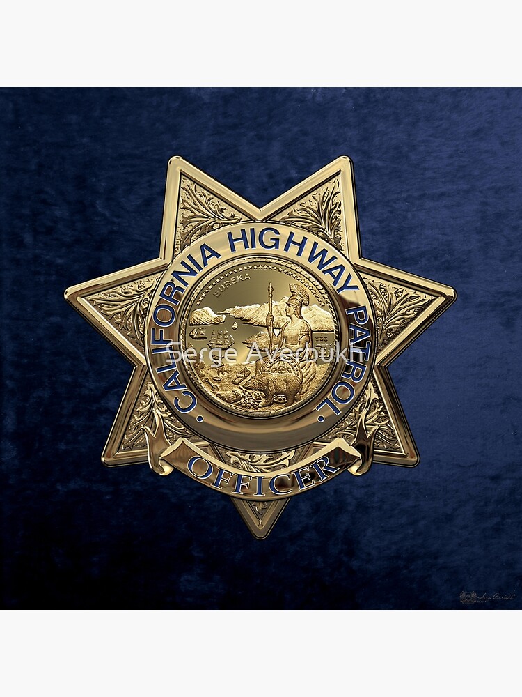 "California Highway Patrol - CHP Police Officer Badge over Blue Velvet ...