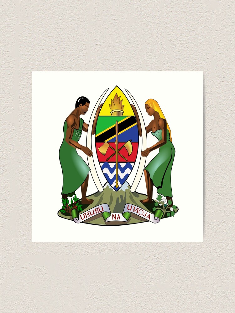 "Coat of Arms of Tanzania | Tanzanian Symbol | Uhuru na Umoja" Art ...