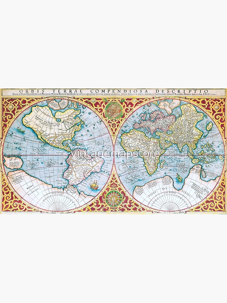 "World Map Print by Gerhard Mercator, 1637." Poster for Sale by ...