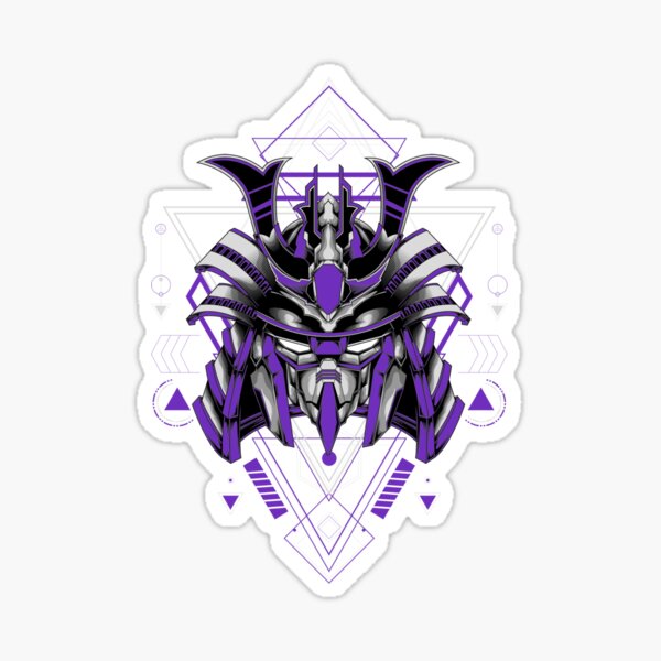 "Mecha Demon: Purple Samurai Kabuto" Sticker by Th3-Muma | Redbubble