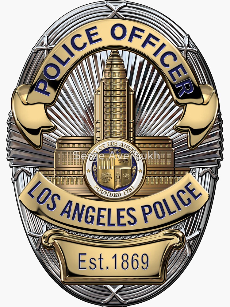 Sticker « Département de police de Los Angeles - Insigne d'officier de police LAPD sur Blue ...