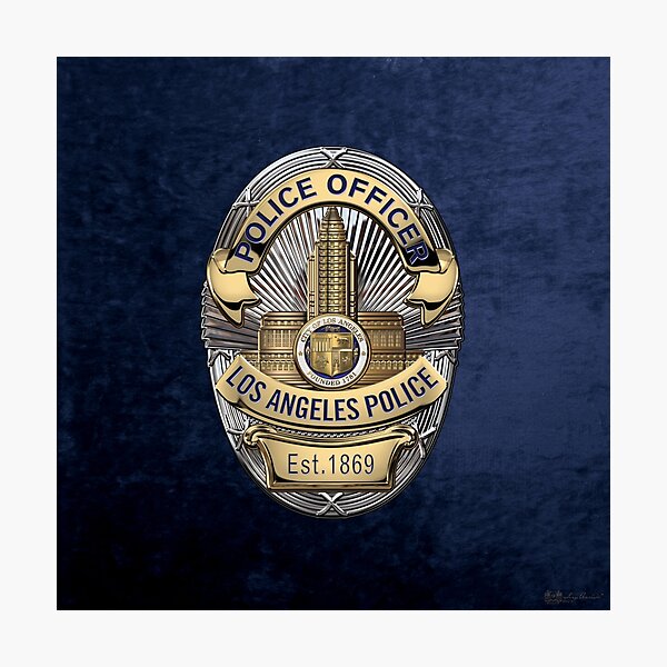 "Los Angeles Police Department - LAPD Police Officer Badge over Blue ...