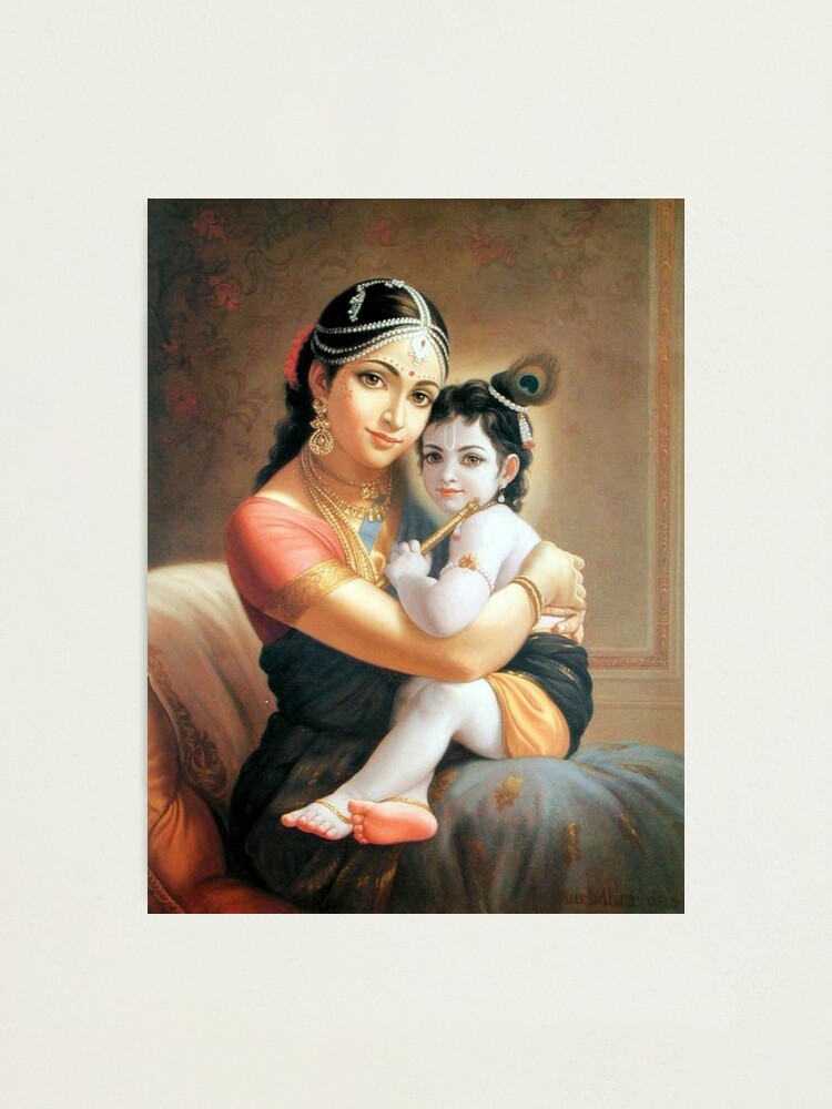 "Baby Krishna With Mother Yashodha" Photographic Print for Sale by ...