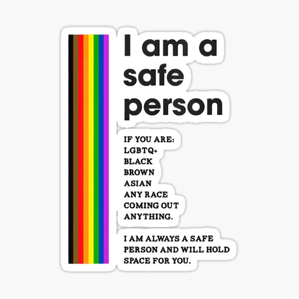 "Womens I am a Safe Person LGBTQ Ally Safe Space Pride Rainbow Flag V ...