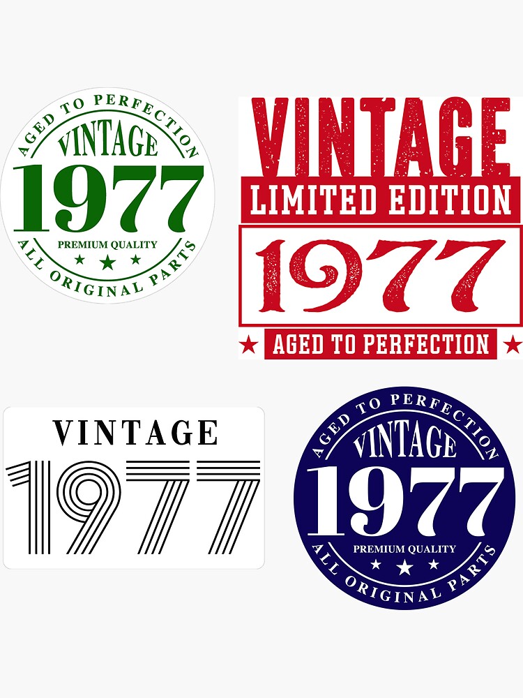 "Retro Vintage 1977 Limited Edition Color" Sticker for Sale by ...