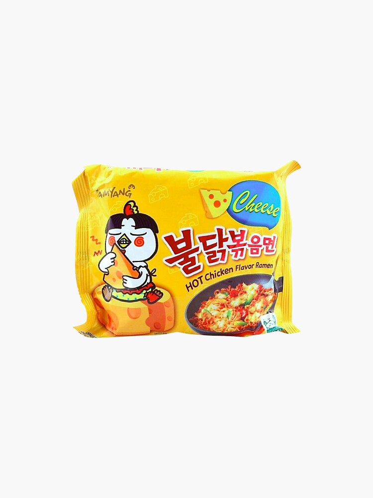 "Samyang Cheese Hot Chicken Flavor Ramen Noodles Sticker" Sticker by ...