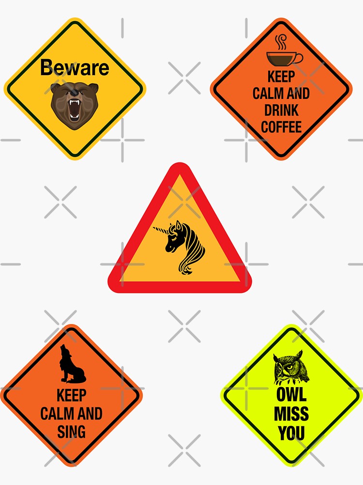 "Road sign sticker pack" Sticker by Bloomartdesigns | Redbubble