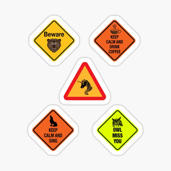 "Road sign sticker pack" Sticker by Bloomartdesigns | Redbubble