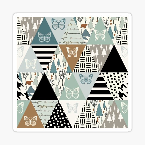 "Butterfly Forest Animal Triangles " Sticker for Sale by SweetTea4U ...