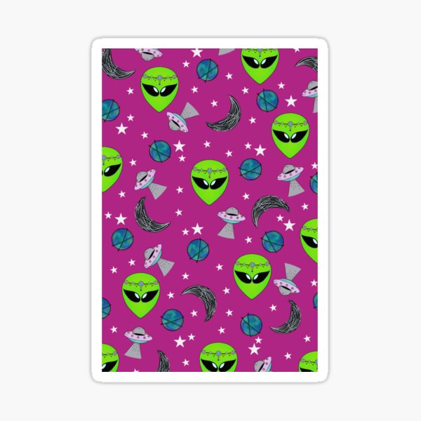 "Pink alien print" Sticker for Sale by Death-byart | Redbubble