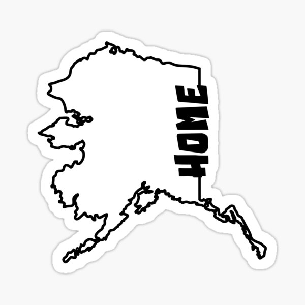 "Alaska Home Map Outline" Sticker for Sale by MIAStore | Redbubble