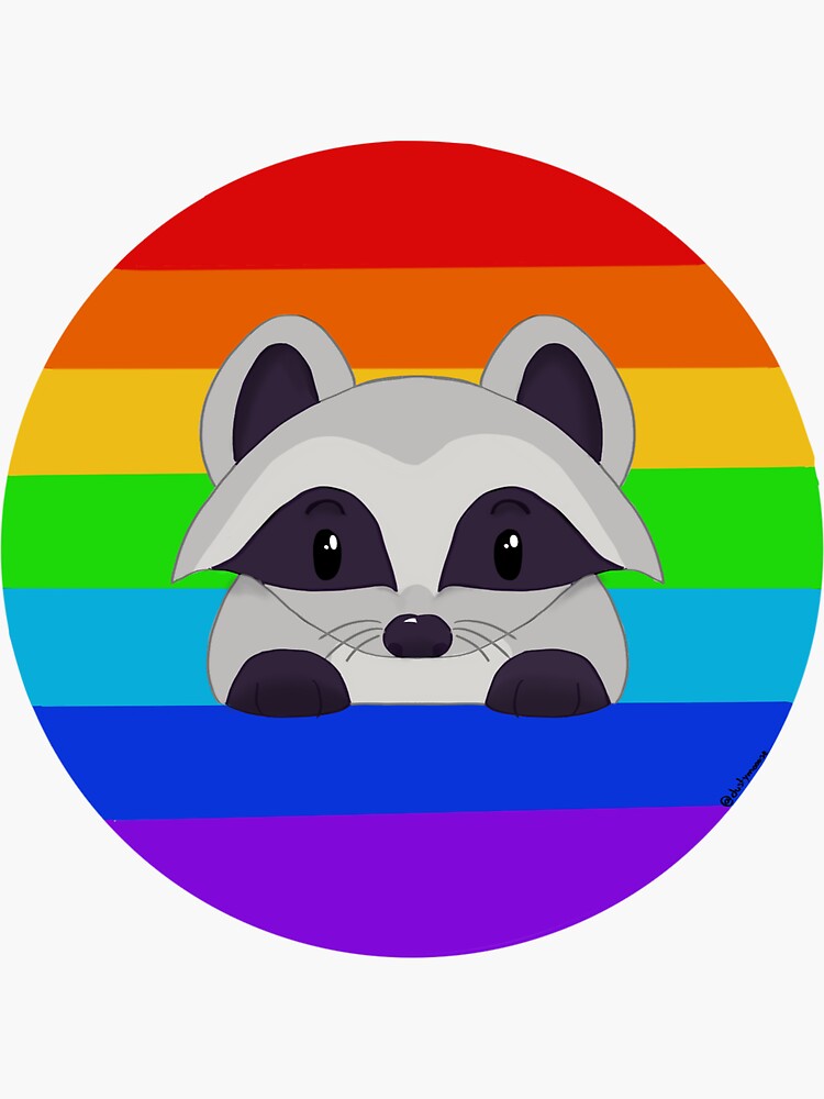 "Rainbow Raccoon" Sticker by Jmotley162 | Redbubble
