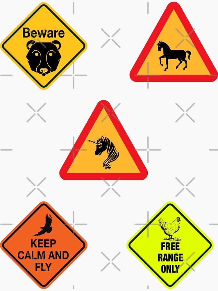 "Road sign sticker pack" Sticker by Bloomartdesigns | Redbubble