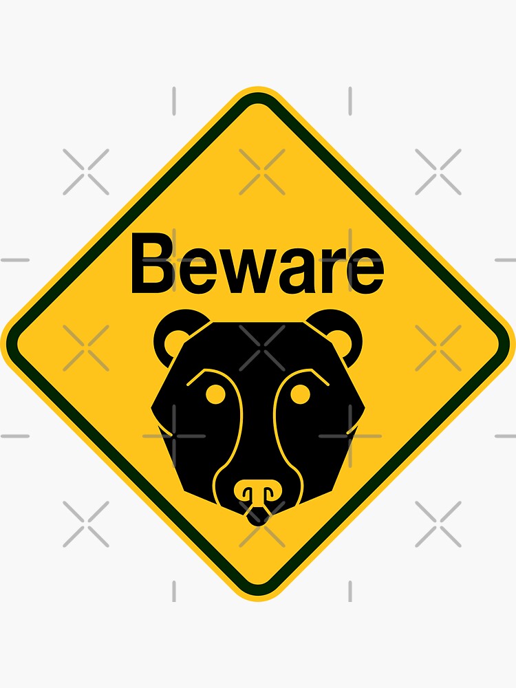 "Bear Beware Road sign" Sticker for Sale by Bloomartdesigns | Redbubble