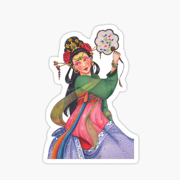 "Tang Dynasty Lady" Sticker for Sale by MadKw | Redbubble