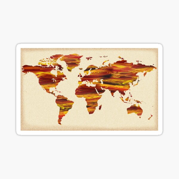 "Watercolor World Map VI" Sticker for Sale by IrinaSztukowski | Redbubble