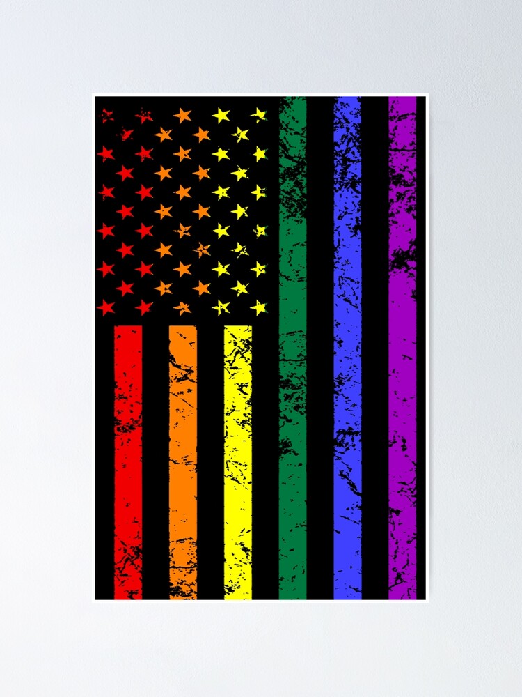 "LGBT American Pride Rainbow Flag" Poster for Sale by scardesign11 ...