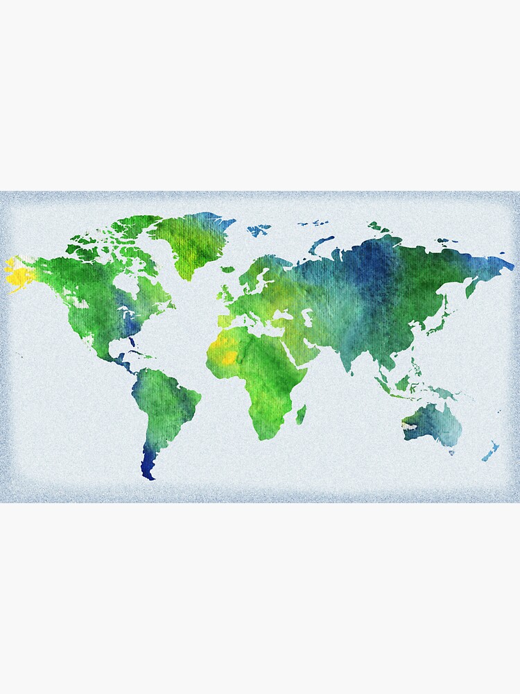"Watercolor World Map X" Sticker for Sale by IrinaSztukowski | Redbubble