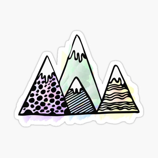 "Colorful Mountains " Sticker for Sale by jordansaufley | Redbubble