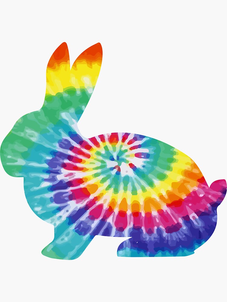 "Rabbit Tie Dye Art" Sticker for Sale by SweetThreads79 | Redbubble