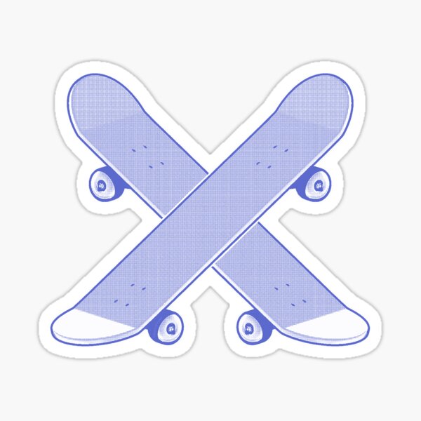"Skateboard Blue X" Sticker for Sale by AaronKinzer | Redbubble