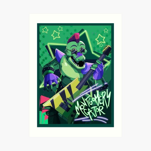 "Fnaf Monty Montgomery Gator Five Nights Security poster" Art Print for ...