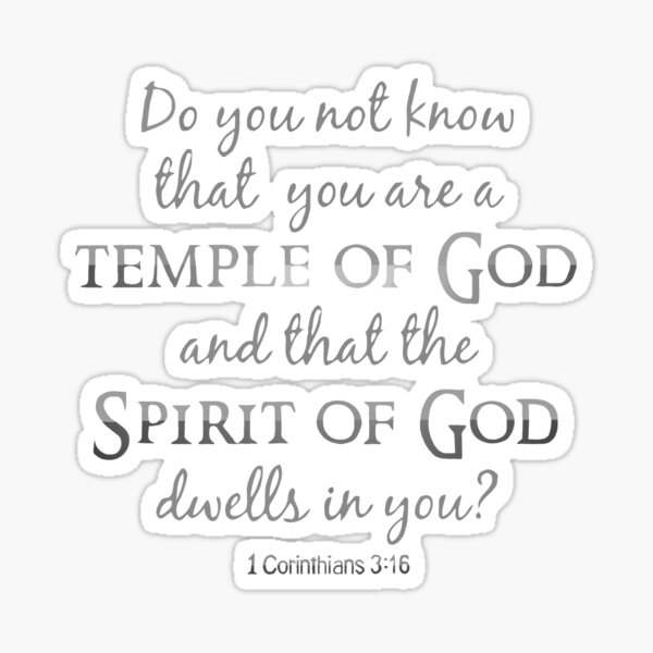 "You Are A Temple of God 1 Corinthians 3 16 KJV" Sticker for Sale by ...