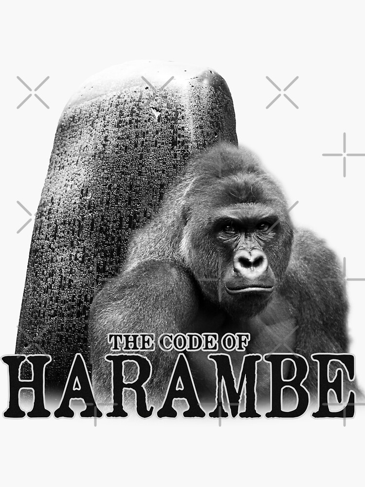 "The Code of Harambe" Sticker for Sale by robotpoop | Redbubble