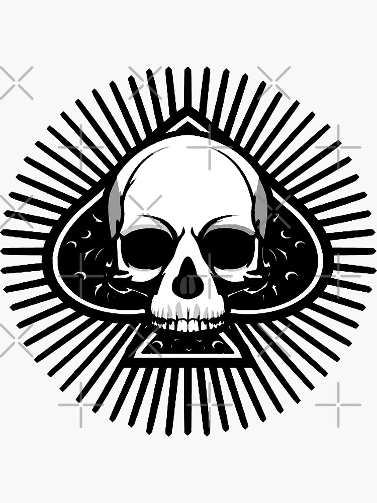 "Ace Skull" Sticker by Jeriko1 | Redbubble