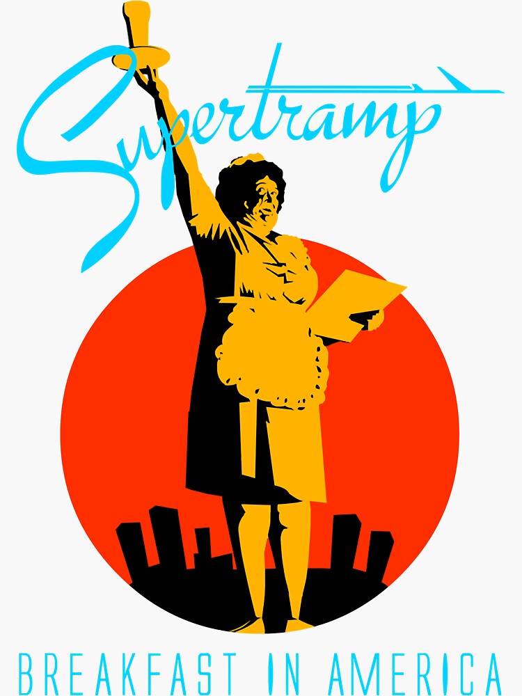 "Supertramp Breakfast in America White Classic" Sticker by quintonhorne ...