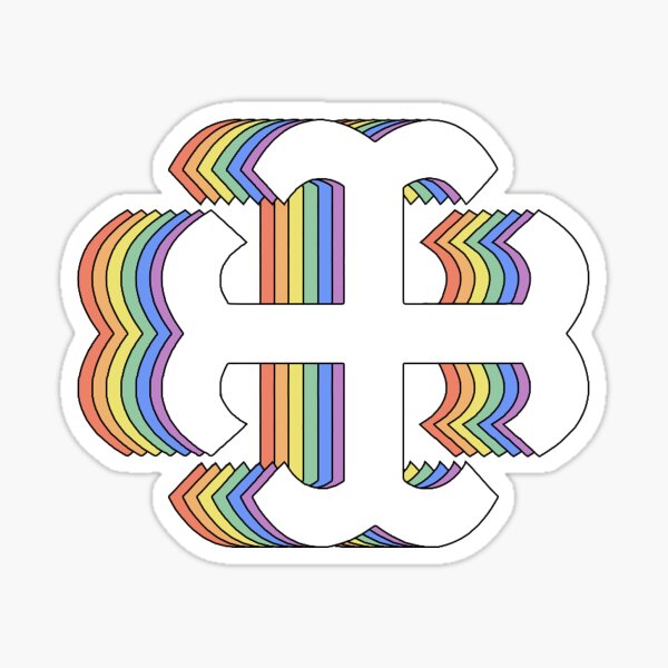 "Pastel Rainbow French Cross SMC" Sticker for Sale by sepi52 | Redbubble