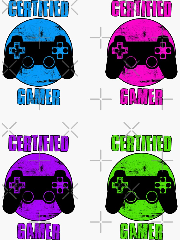 "Certified Gamer, Gift for a Gamer, Sticker Pack" Sticker for Sale by ...