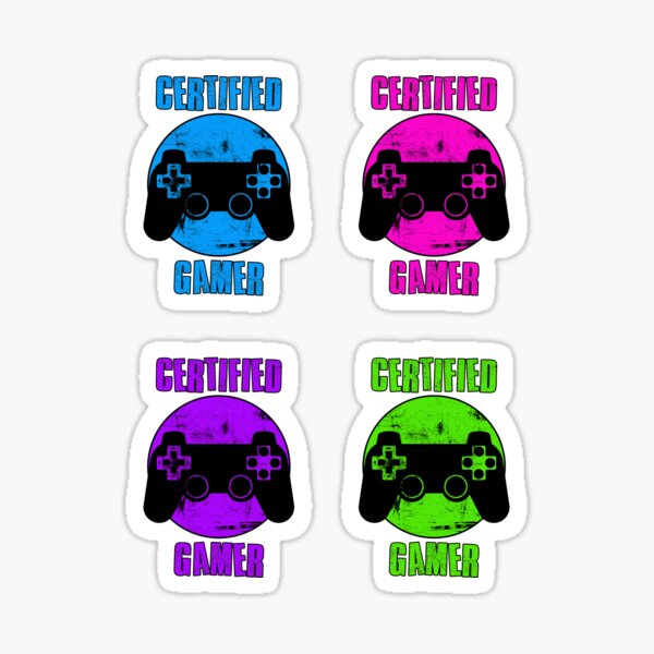 "Certified Gamer, Gift for a Gamer, Sticker Pack" Sticker for Sale by ...
