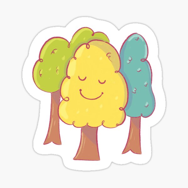 "Happy Trees, Friendly and Smiling trees, Tree trees" Sticker for Sale ...