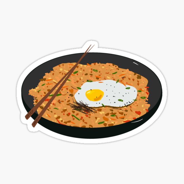 "Korean Kimchi Fried Rice Sticker" Sticker for Sale by AmyliaPaints ...